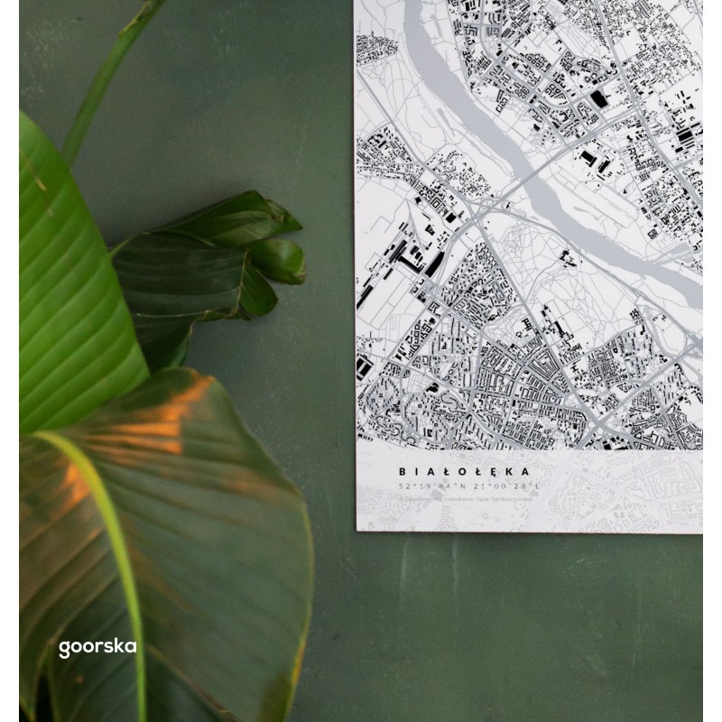 Plakat Białołęka - plakat z mapą dzielnicy | dzielnice Warszawy